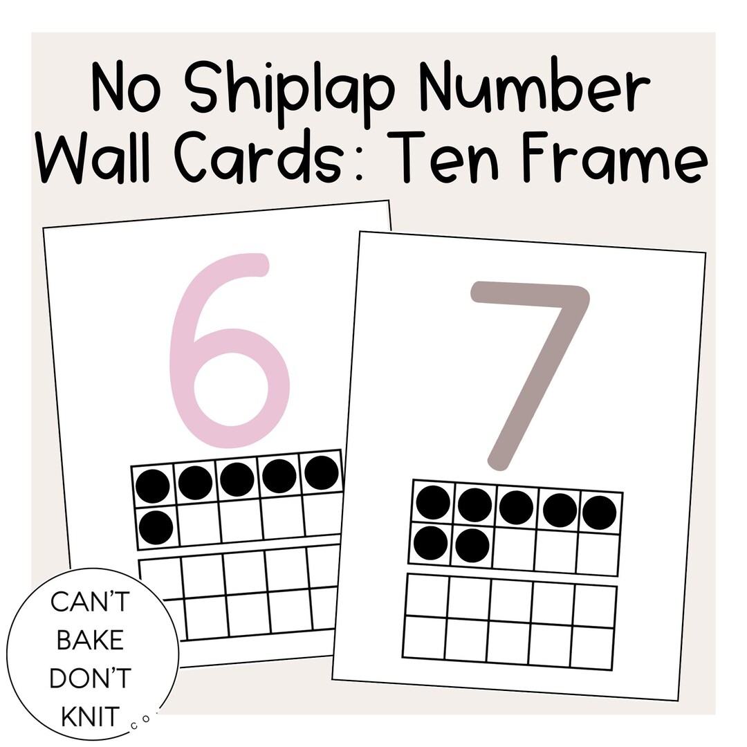 No Shiplap Number Wall Cards: Ten Frame Printable (0-20) - Etsy UK