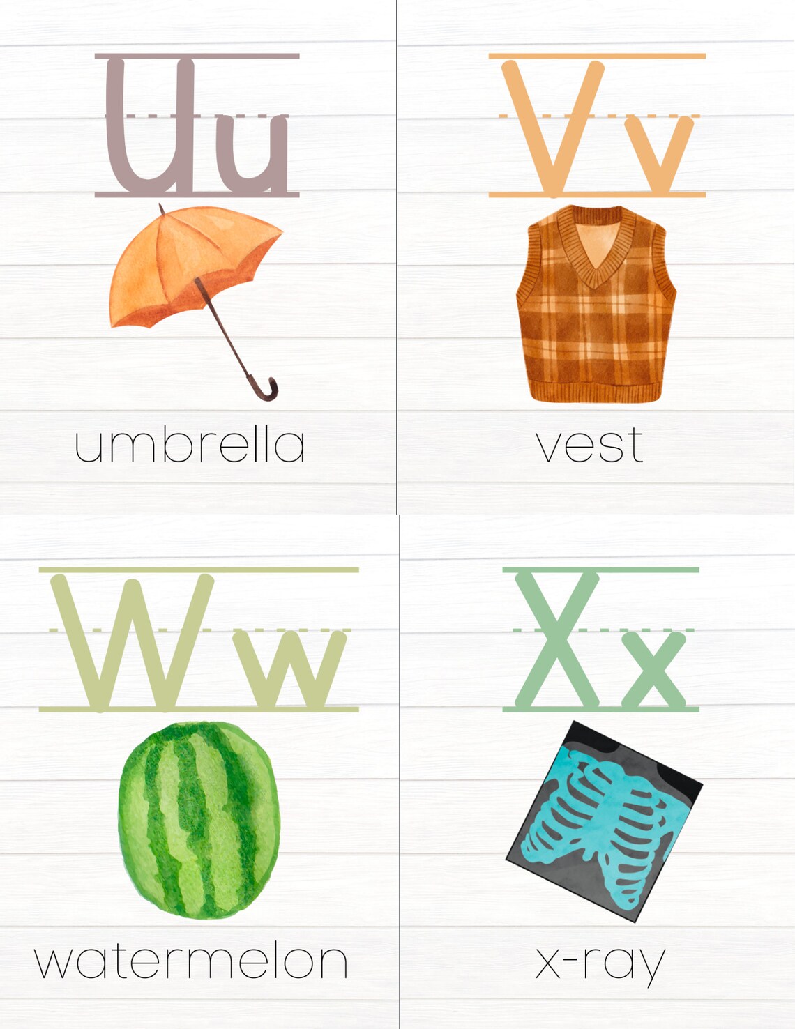 Shiplap Alphabet Wall Cards Alphabet Cards Alphabet - Etsy