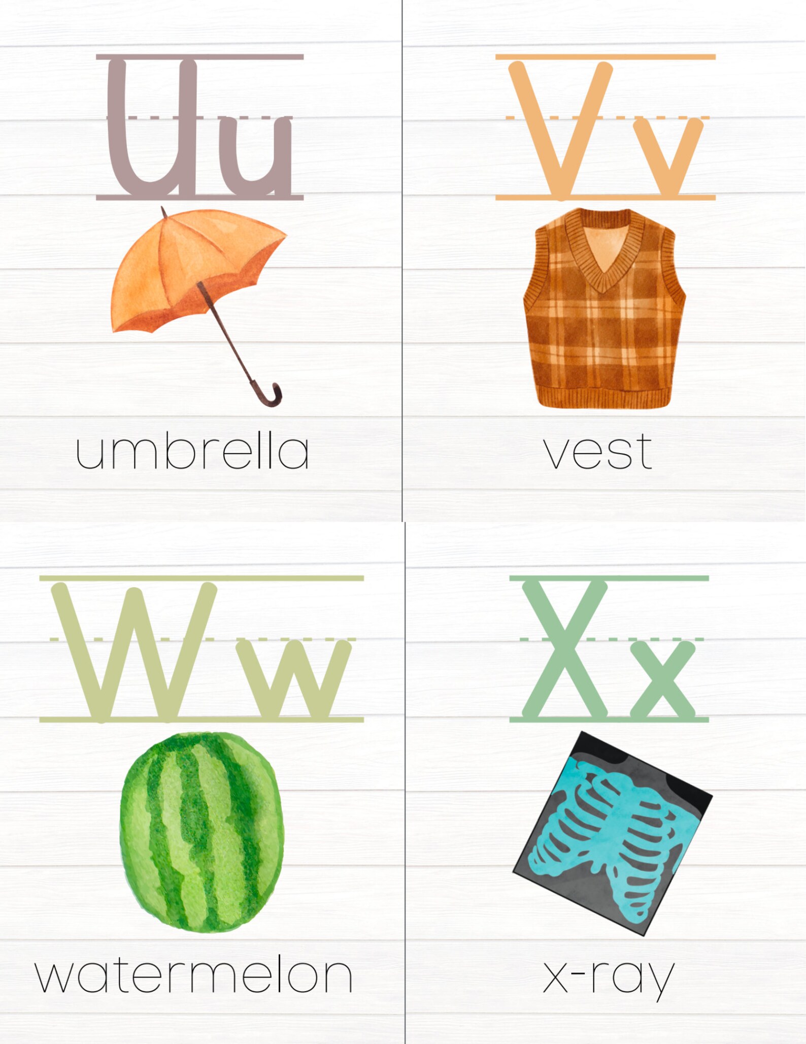 Shiplap Alphabet Wall Cards Alphabet Cards Alphabet - Etsy