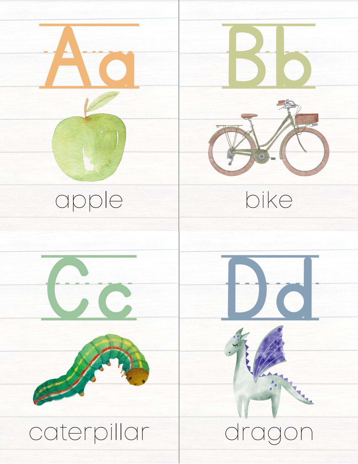 Shiplap Alphabet Wall Cards Alphabet Cards Alphabet - Etsy