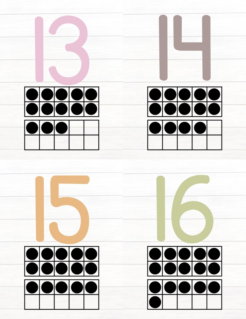 Shiplap Number Wall Cards Printable, Ten Frame Wall Cards, 0-20 - Etsy UK