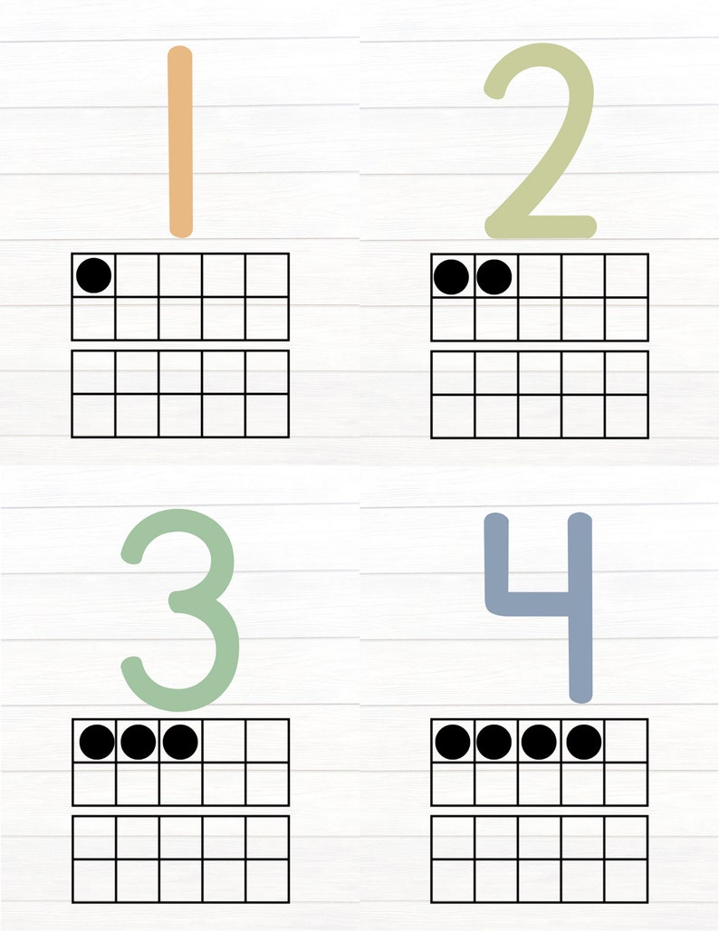 Shiplap Number Wall Cards: Ten Frame Printable (0-20) - Etsy