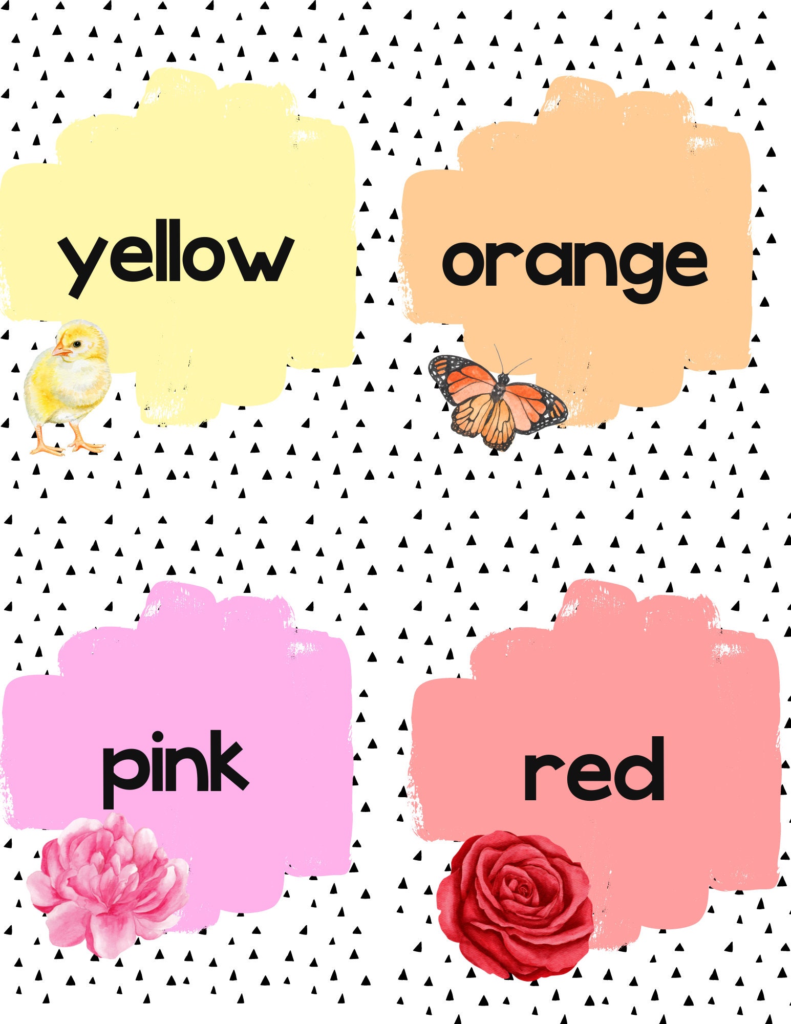 Polka-triangle Color Name Wall Cards, Color Name Wall Cards, Classroom ...