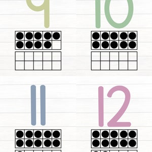 Shiplap Number Wall Cards: Ten Frame Printable (0-20) - Etsy