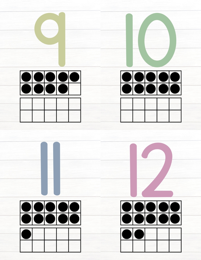 Shiplap Number Wall Cards: Ten Frame Printable (0-20) - Etsy