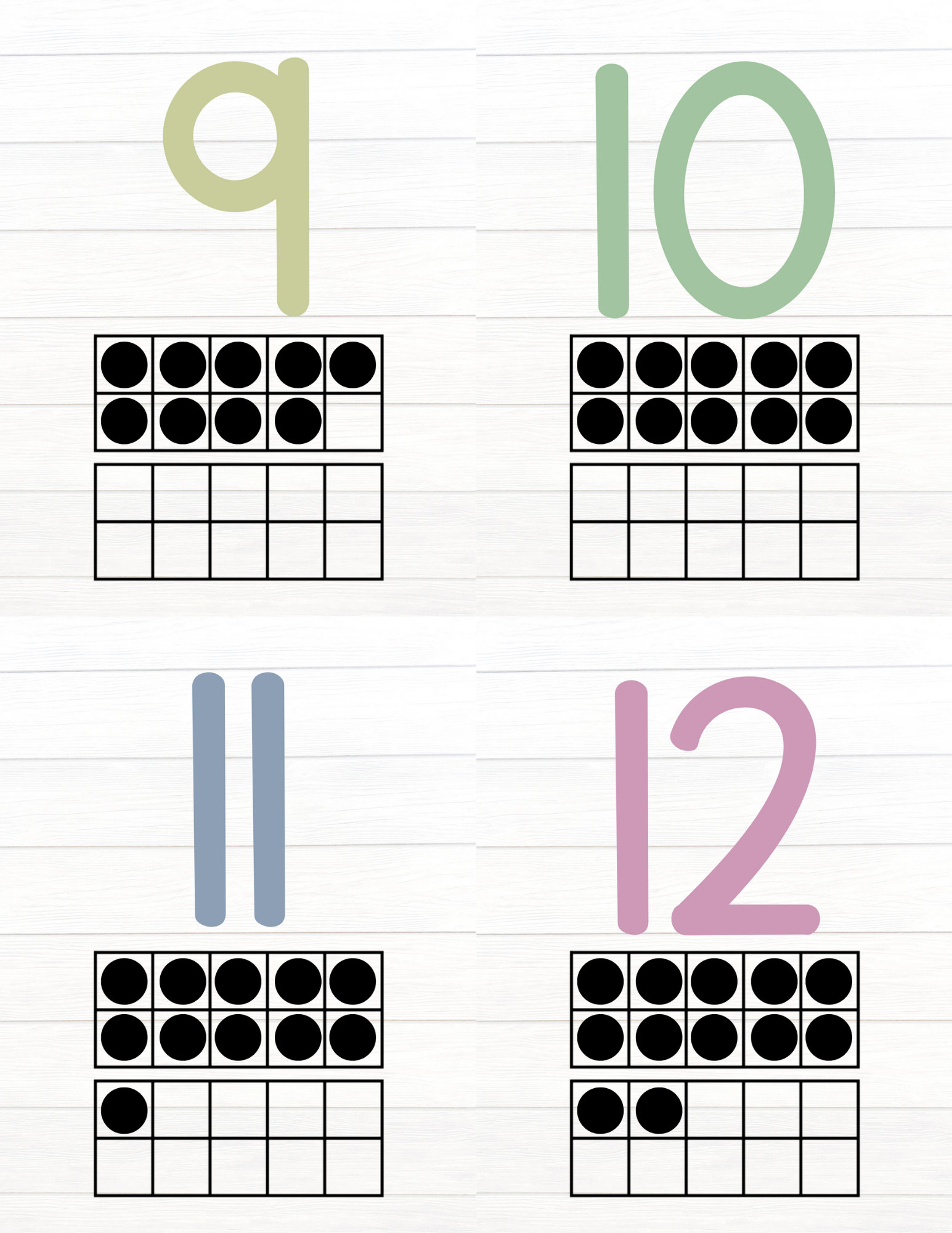 Shiplap Number Wall Cards Printable, Ten Frame Wall Cards, 0-20 - Etsy UK
