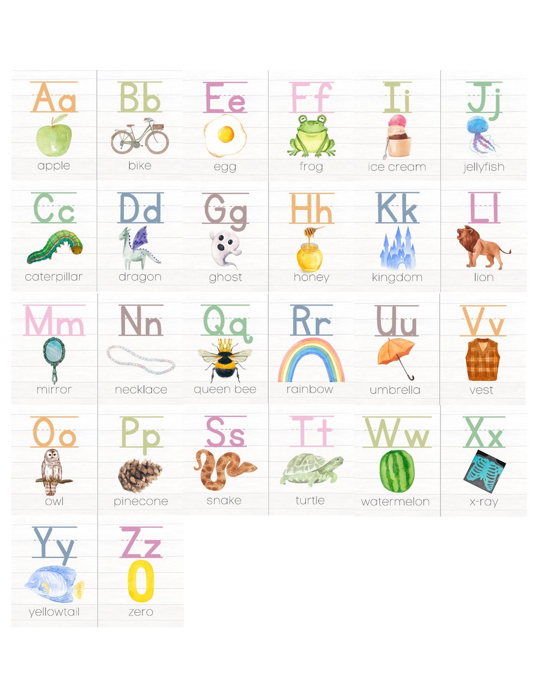 Shiplap Alphabet Wall Cards, Alphabet Cards, Alphabet Printable - Etsy