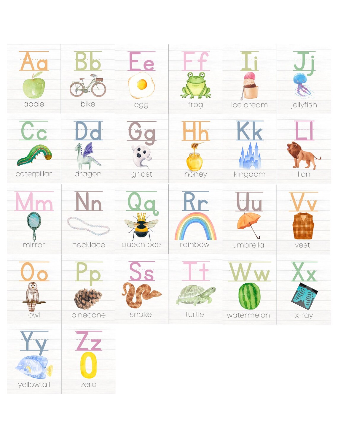 Shiplap Alphabet Wall Cards Alphabet Cards Alphabet - Etsy