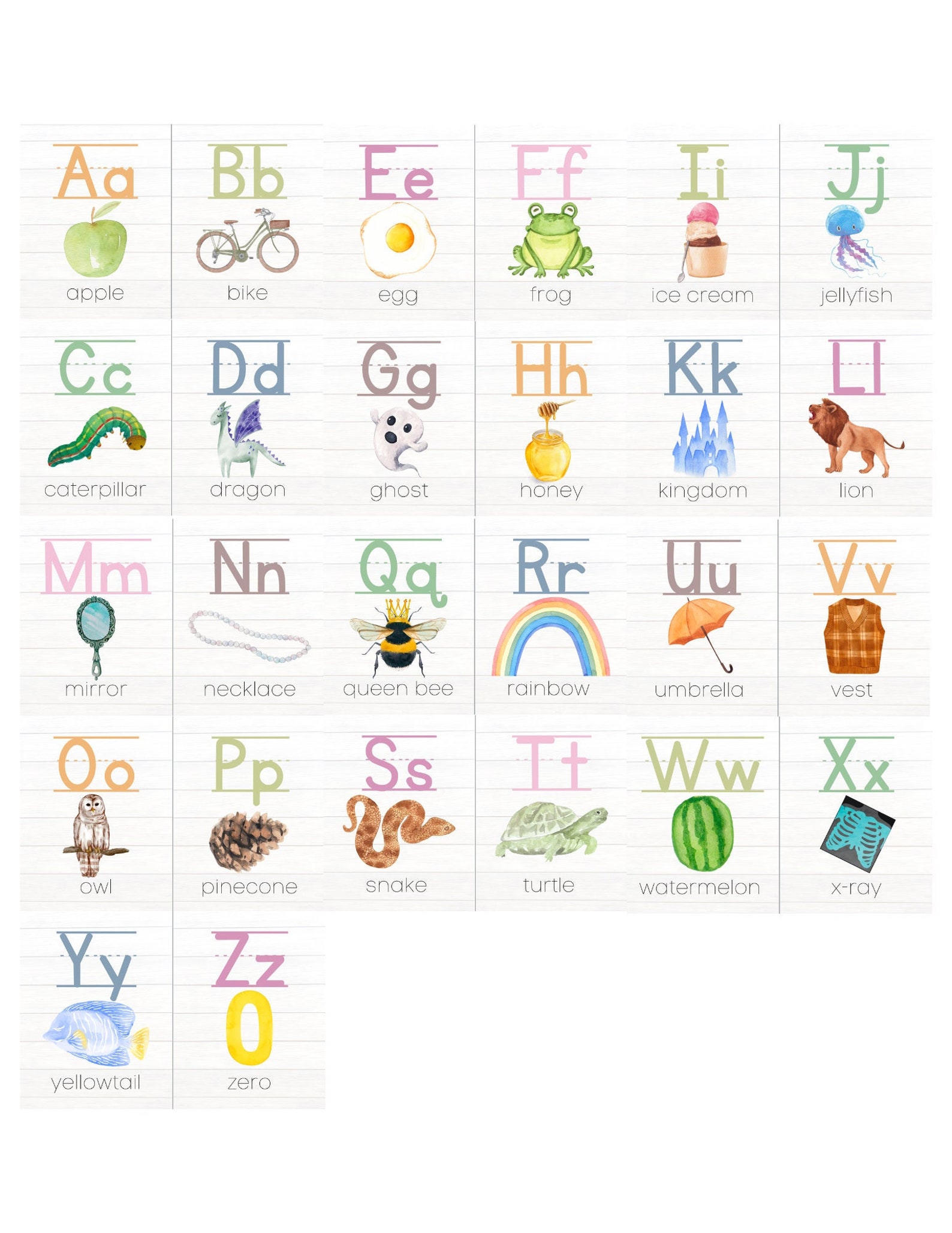 Shiplap Alphabet Wall Cards Alphabet Cards Alphabet - Etsy