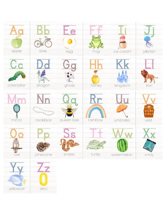 Shiplap Alphabet Wall Cards Alphabet Cards Alphabet - Etsy