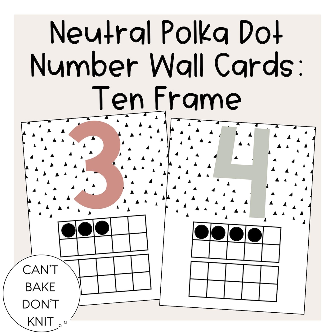 Neutral Polka Dot Number Wall Cards, Numbers 0-20 - Etsy