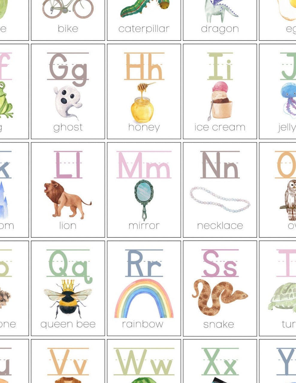 No Shiplap Alphabet Wall Cards - Etsy