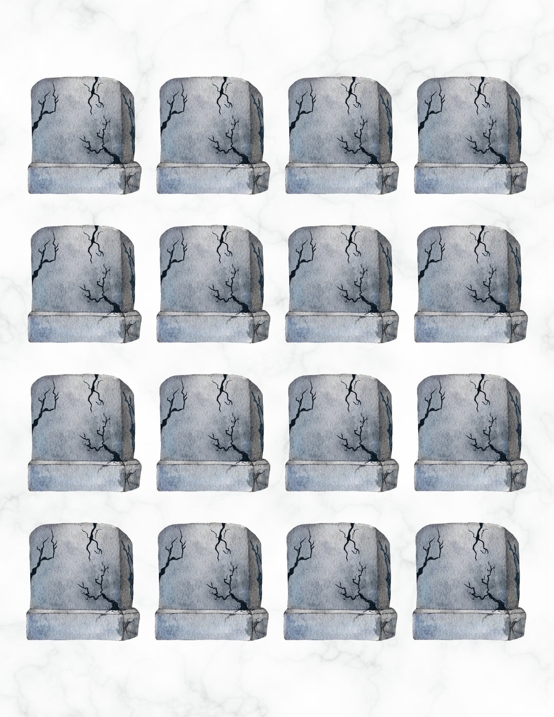 Gravestone Cupcake Toppers + Gravestone Cake Toppers, RIP, Halloween ...