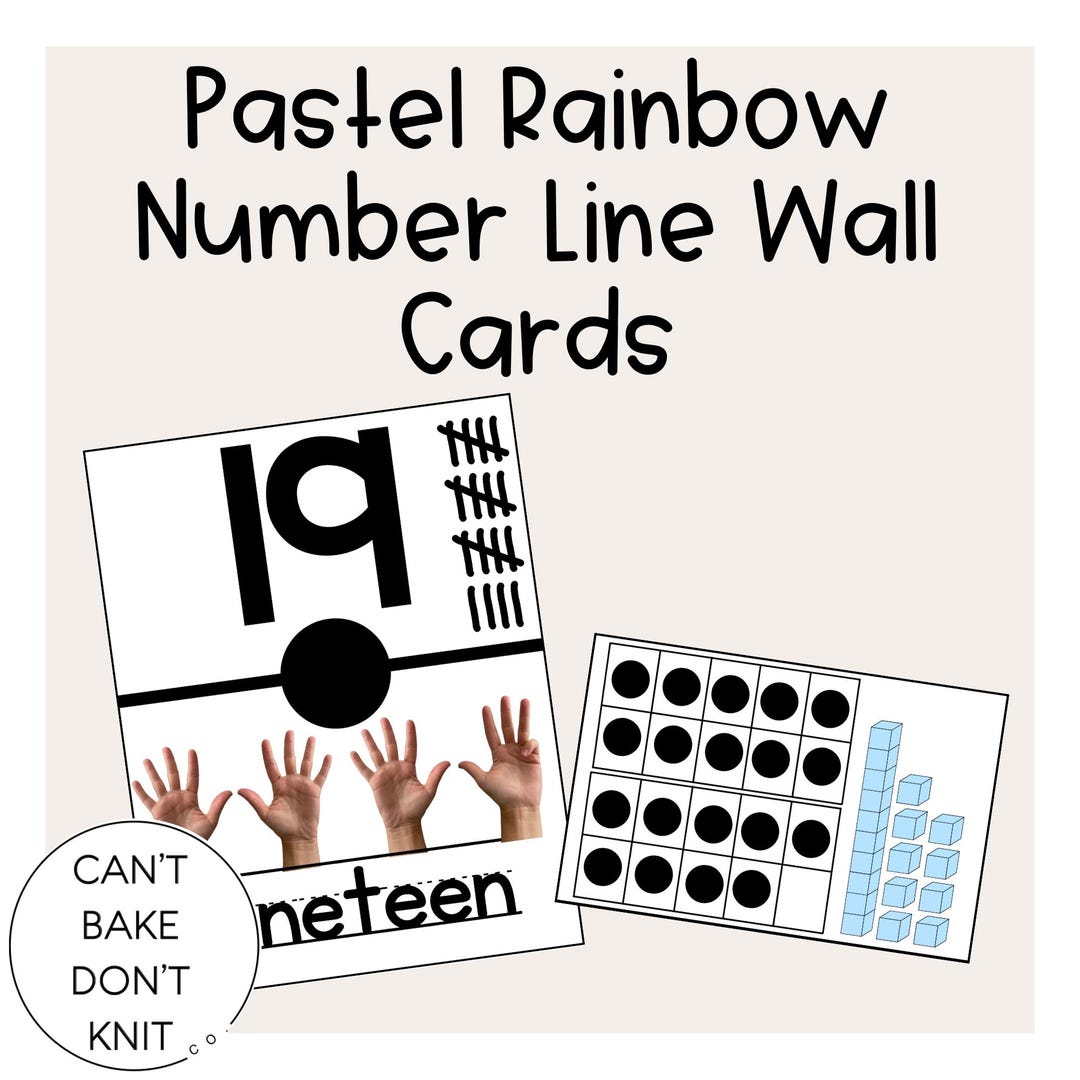 Pastel Rainbow Number Line, Math Way Counting, Tallies, Ten Frames ...