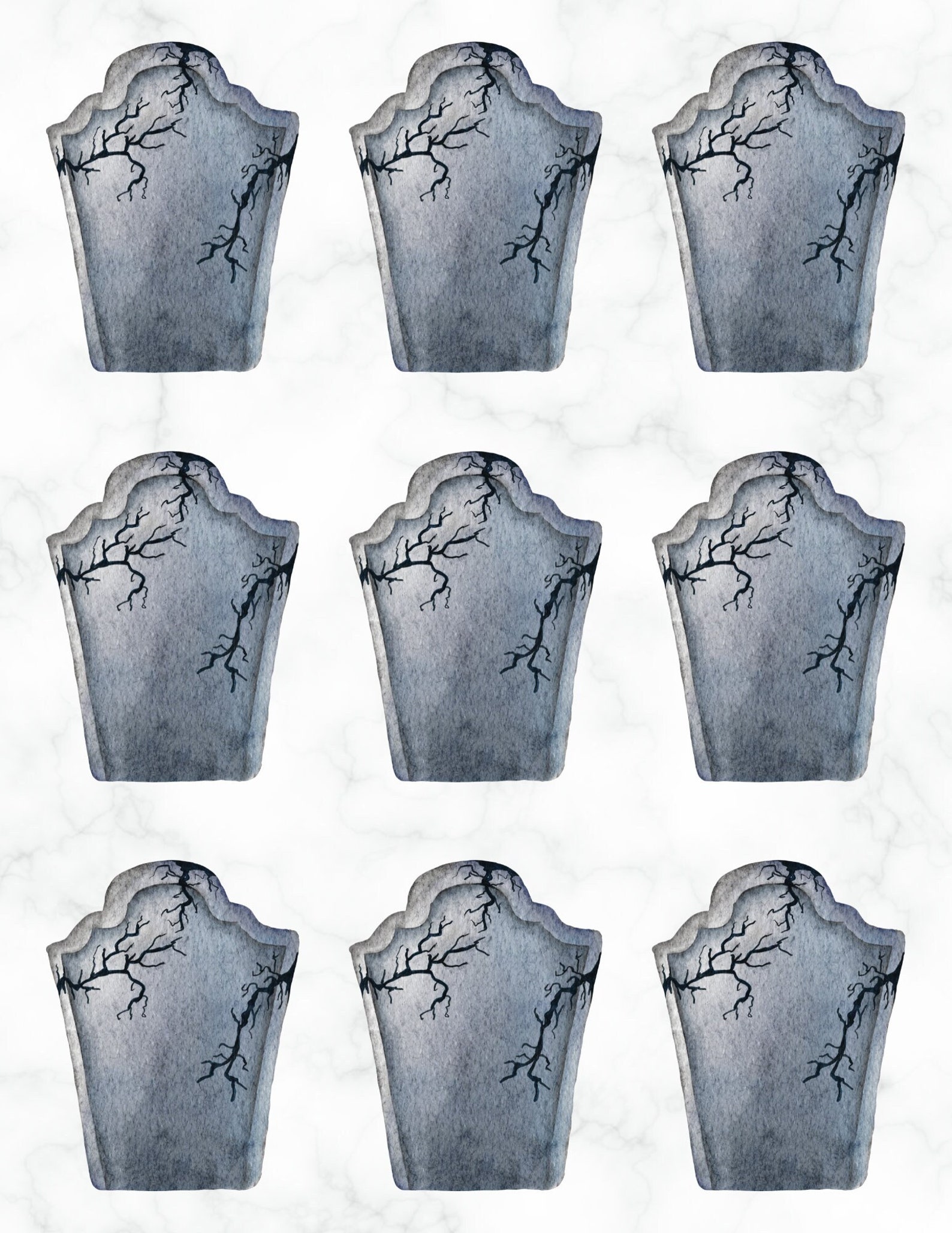 Gravestone Cupcake Toppers + Gravestone Cake Toppers, RIP, Halloween ...