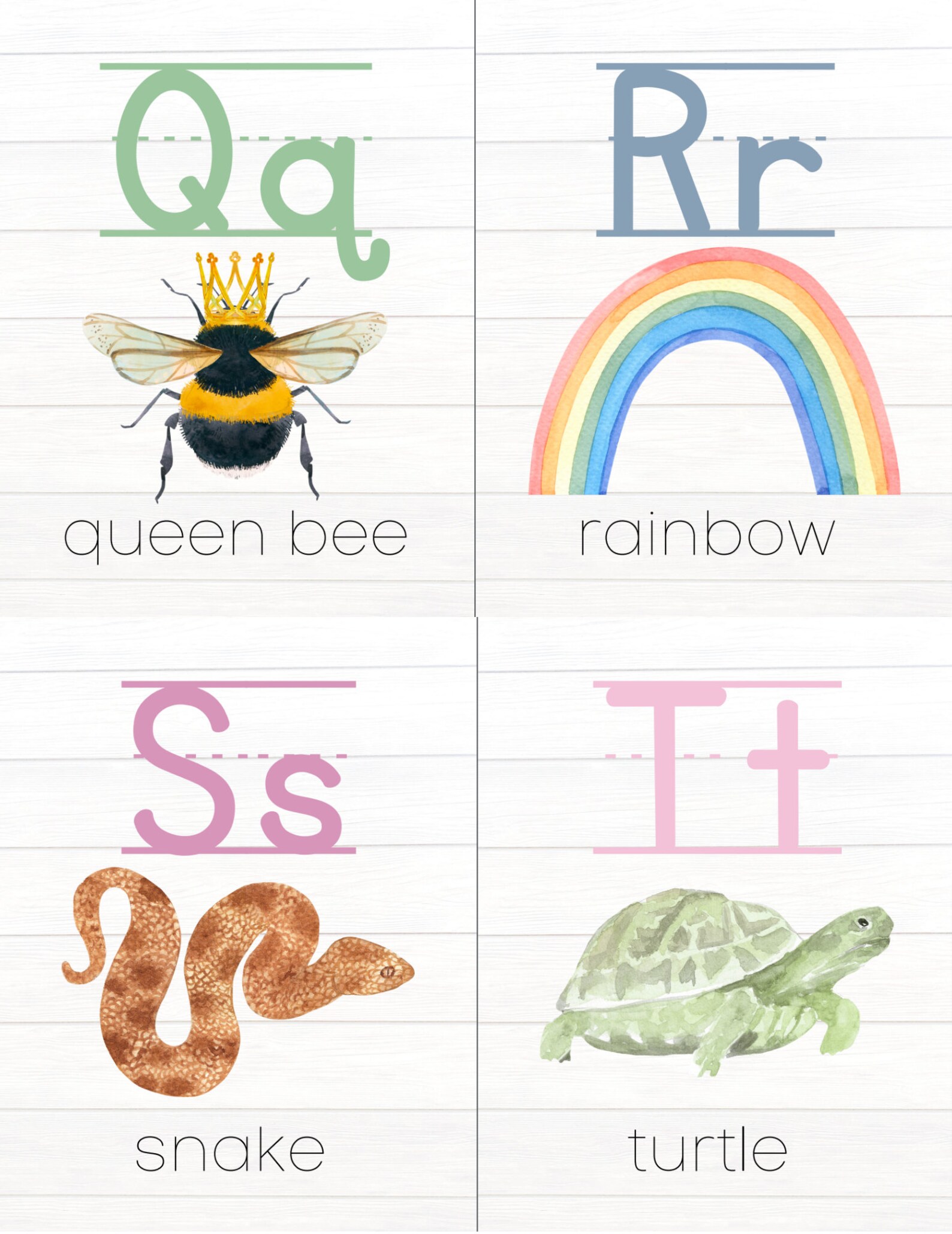 Shiplap Alphabet Wall Cards Alphabet Cards Alphabet - Etsy