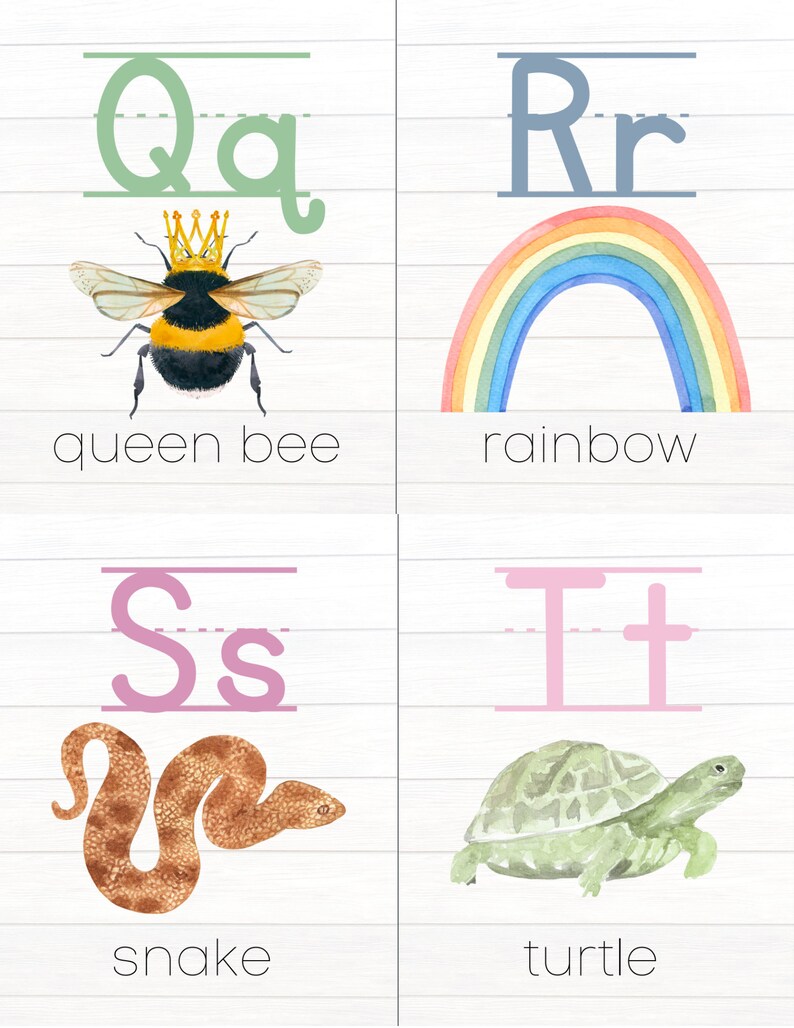 Shiplap Alphabet Wall Cards Alphabet Cards Alphabet - Etsy