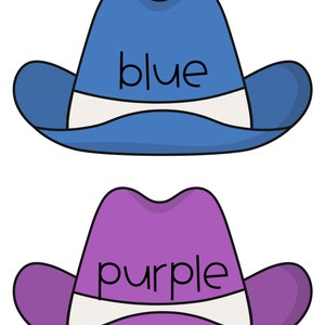 Cowboy Hat Color Name Wall Cards - Etsy