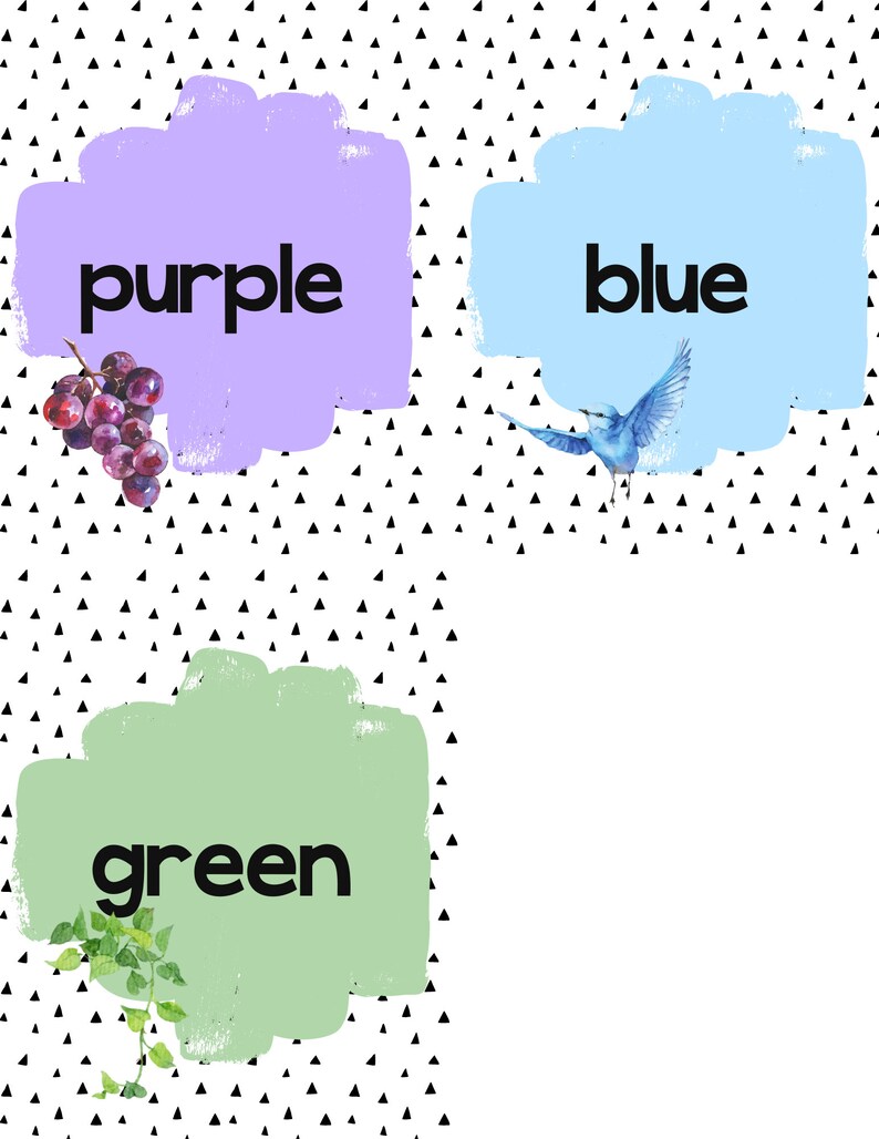 Polka-triangle Color Name Wall Cards, Color Name Wall Cards, Classroom ...
