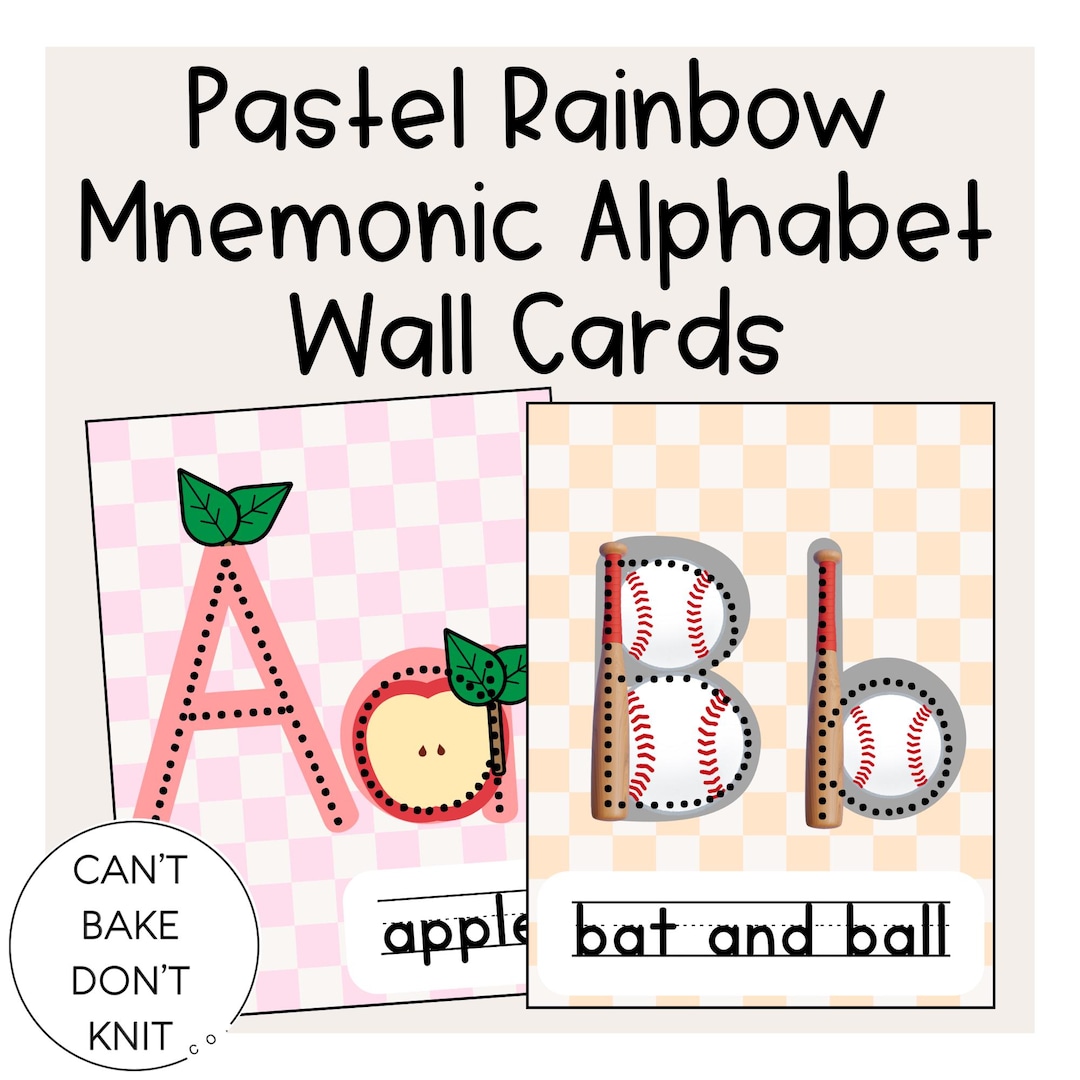 Mnemonic Alphabet Wall Cards - Etsy UK