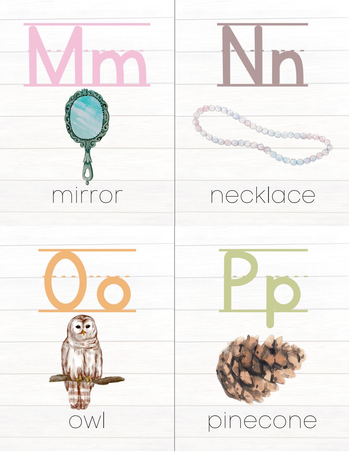 Shiplap Alphabet Wall Cards Alphabet Cards Alphabet - Etsy