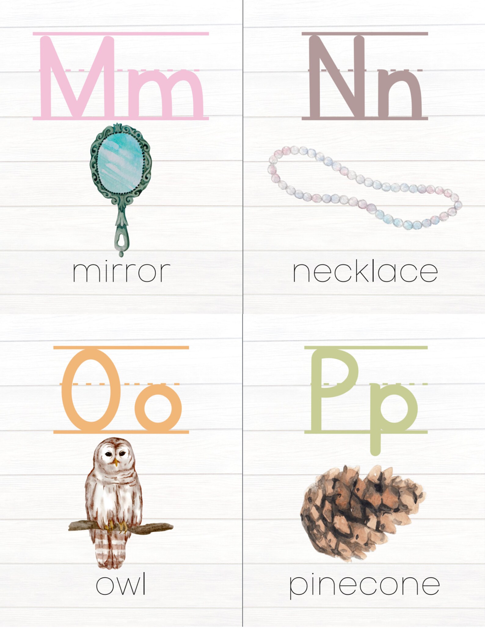 Shiplap Alphabet Wall Cards Alphabet Cards Alphabet - Etsy