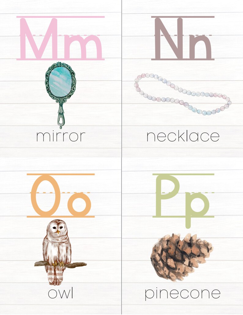 Shiplap Alphabet Wall Cards Alphabet Cards Alphabet - Etsy