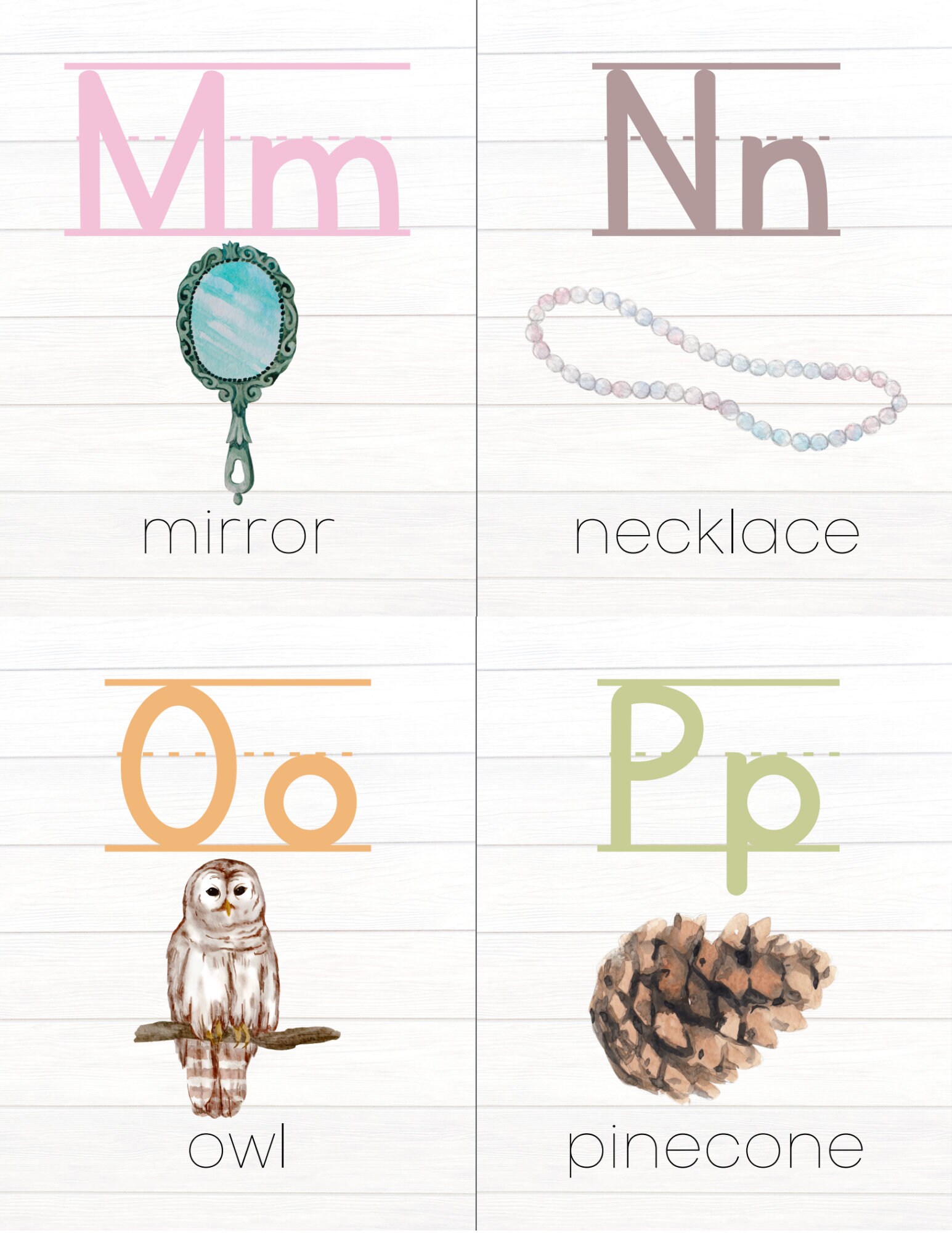 Shiplap Alphabet Wall Cards Alphabet Cards Alphabet - Etsy