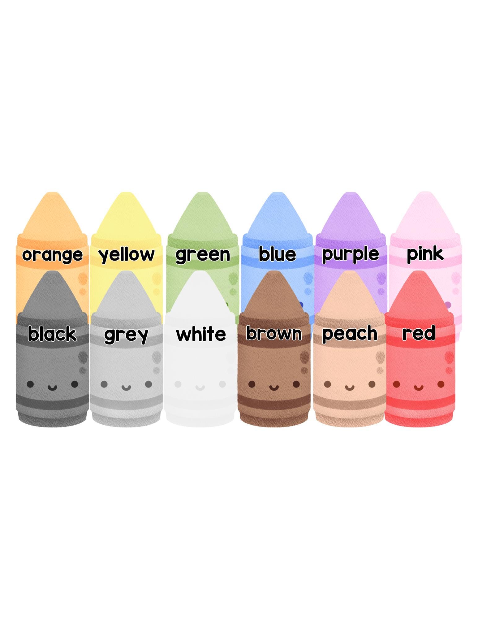 Crayon Color Name Wall Cards - Etsy