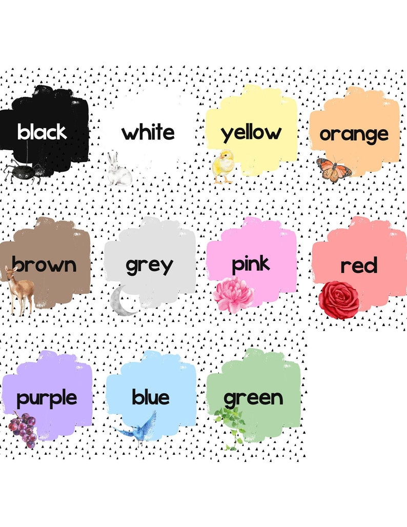 Polka-triangle Color Name Wall Cards, Color Name Wall Cards, Classroom ...