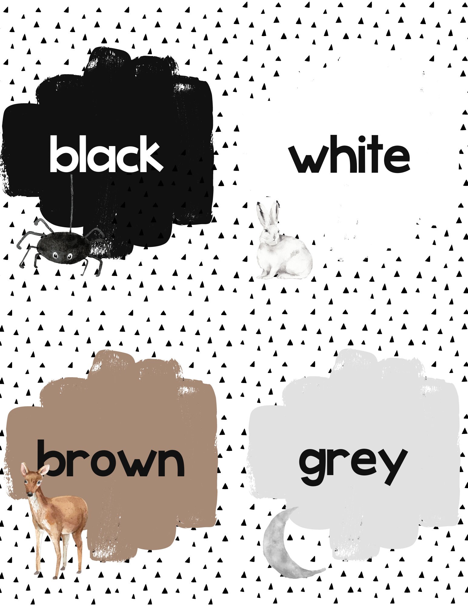 Polka-triangle Color Name Wall Cards, Color Name Wall Cards, Classroom ...