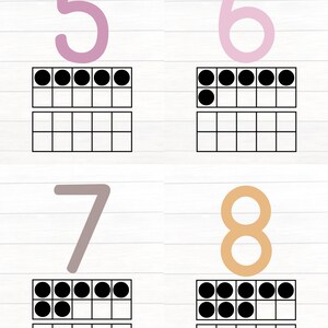 Shiplap Number Wall Cards: Ten Frame Printable (0-20) - Etsy