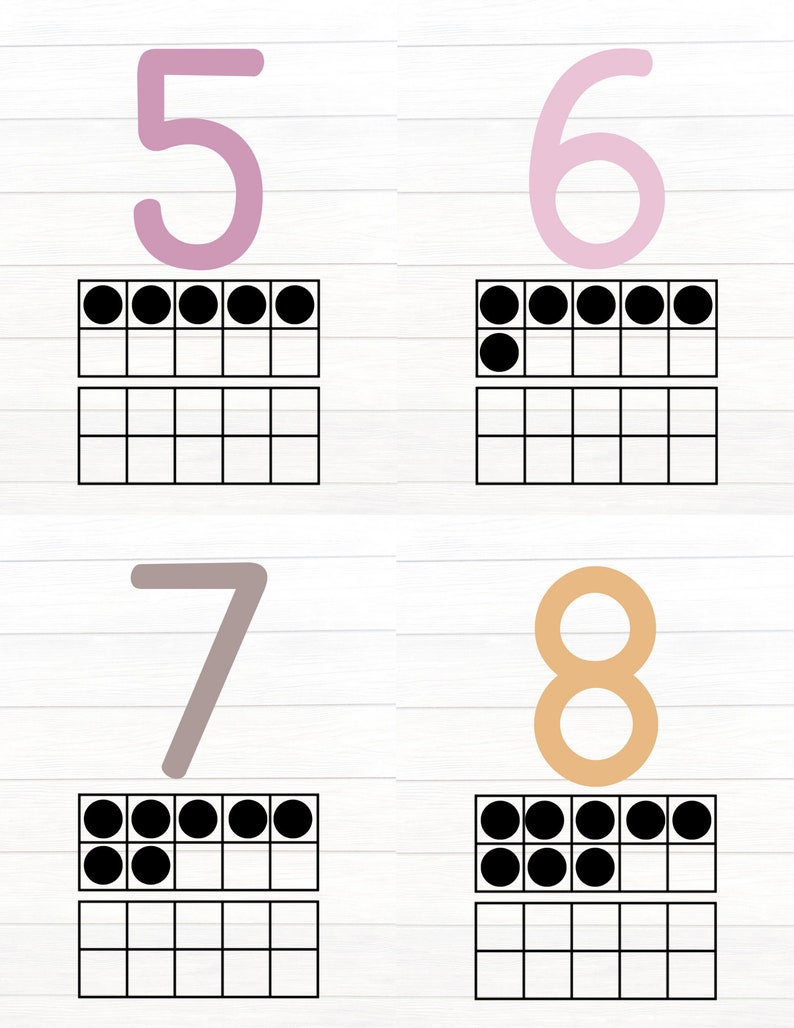 Shiplap Number Wall Cards: Ten Frame Printable (0-20) - Etsy