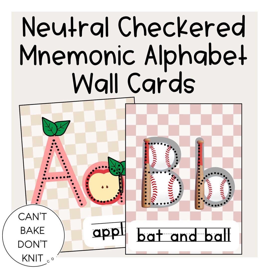 Neutral Mnemonic Alphabet Wall Cards - Etsy