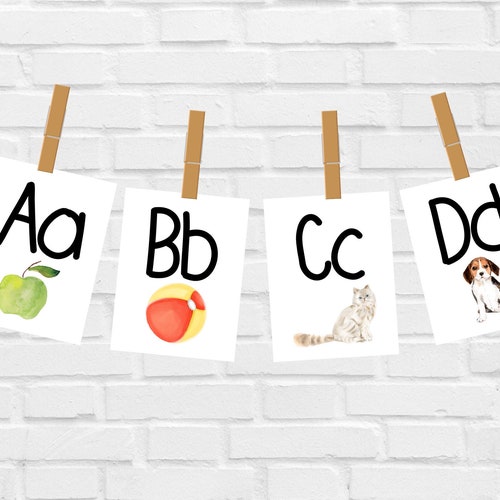 Alphabet Printable Alphabet Wall Cards - Etsy