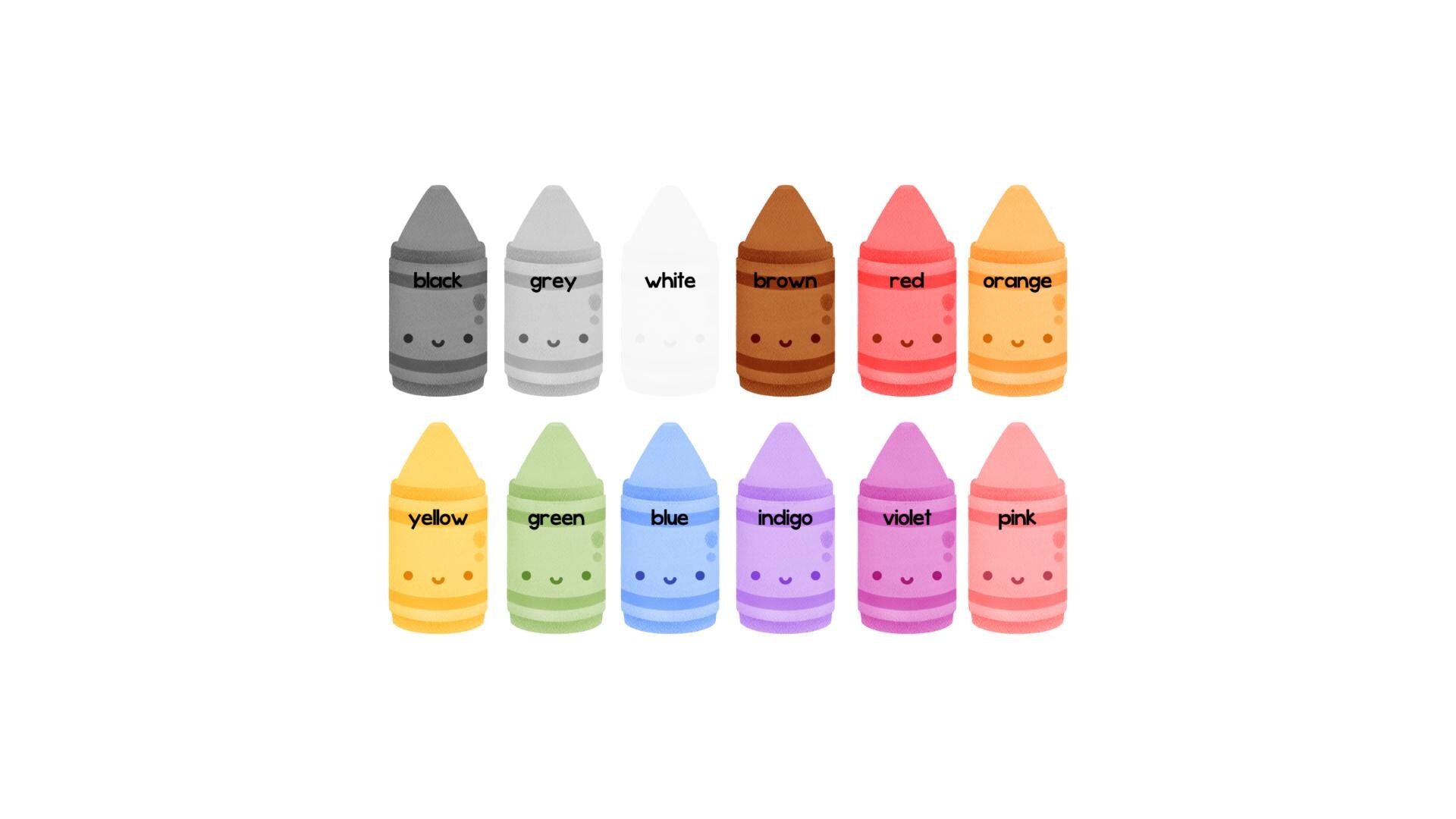 Crayon Color Name Wall Cards - Etsy