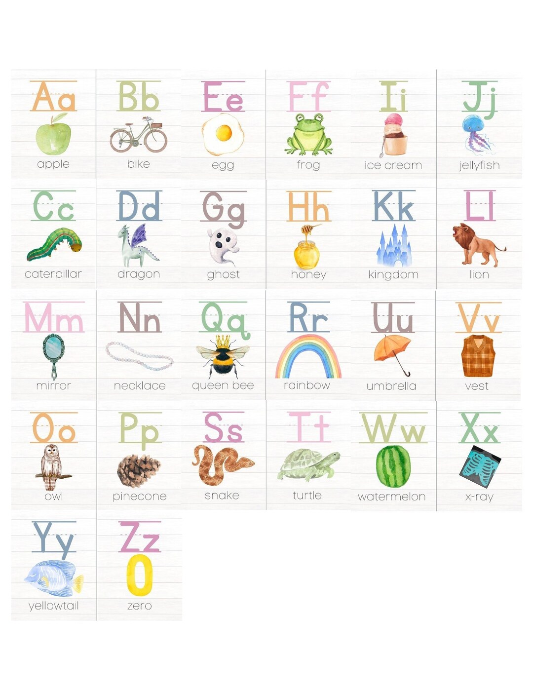 Shiplap Alphabet Wall Cards, Alphabet Cards, Alphabet Printable - Etsy