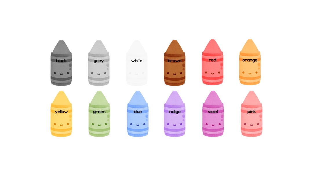 Crayon Color Name Wall Cards - Etsy
