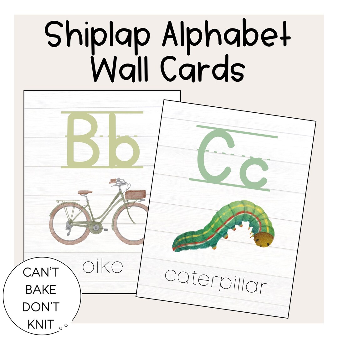 Shiplap Alphabet Wall Cards: A-Z Printable (digital Download) - Etsy