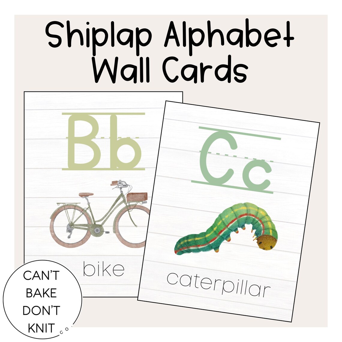 Shiplap Alphabet Wall Cards: A-Z Printable (digital Download) - Etsy