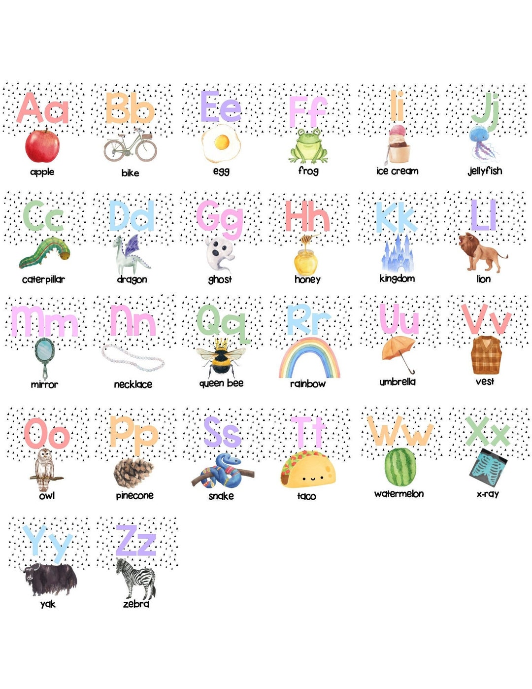 Polka Dot ABC Wall Cards: Playroom Classroom Decor (digital Download ...