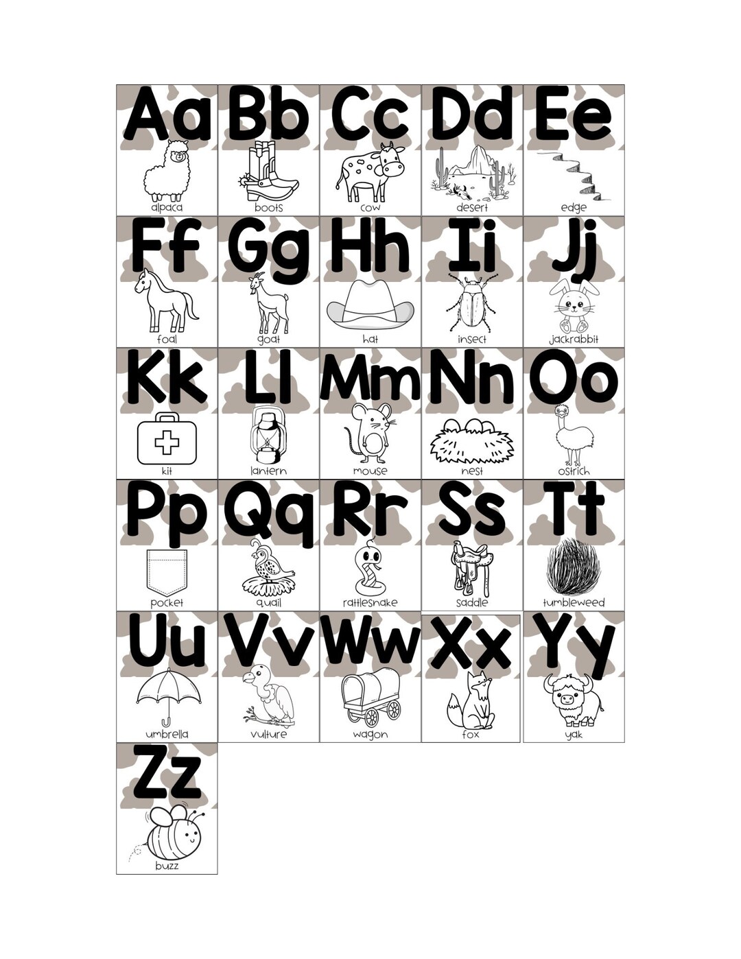 Wild West Alphabet - Etsy