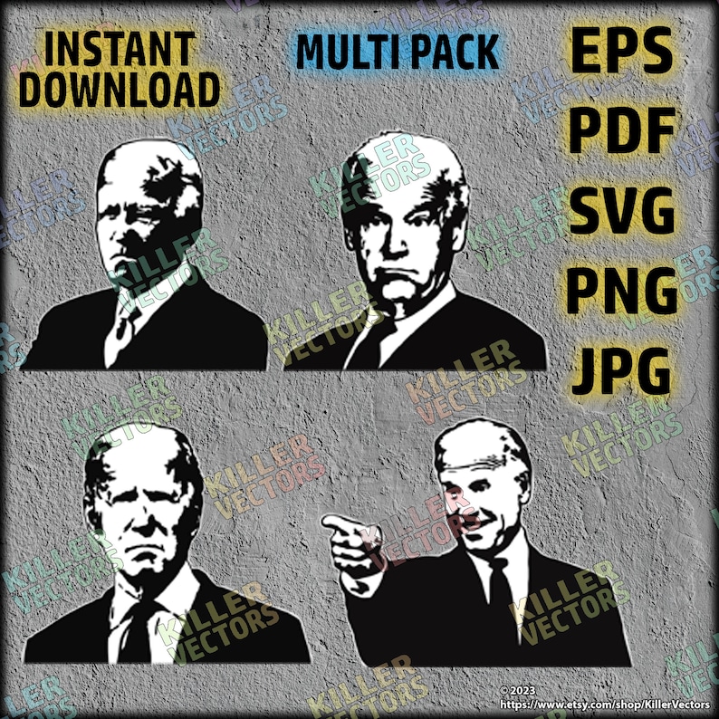 Joe Biden - Vector Pack - EPS - PDF - SVG - Png - Jpg - Printable ...