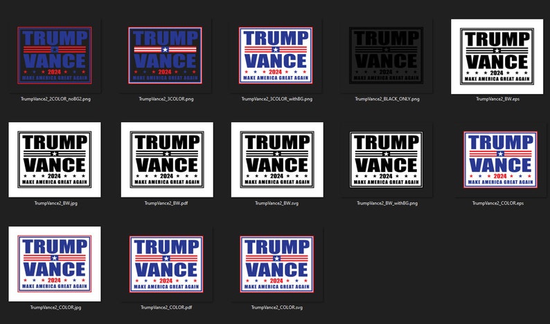 Trump Vance 2024 Vector Non-official Campaign Art Eps Pdf Svg Png Jpg ...