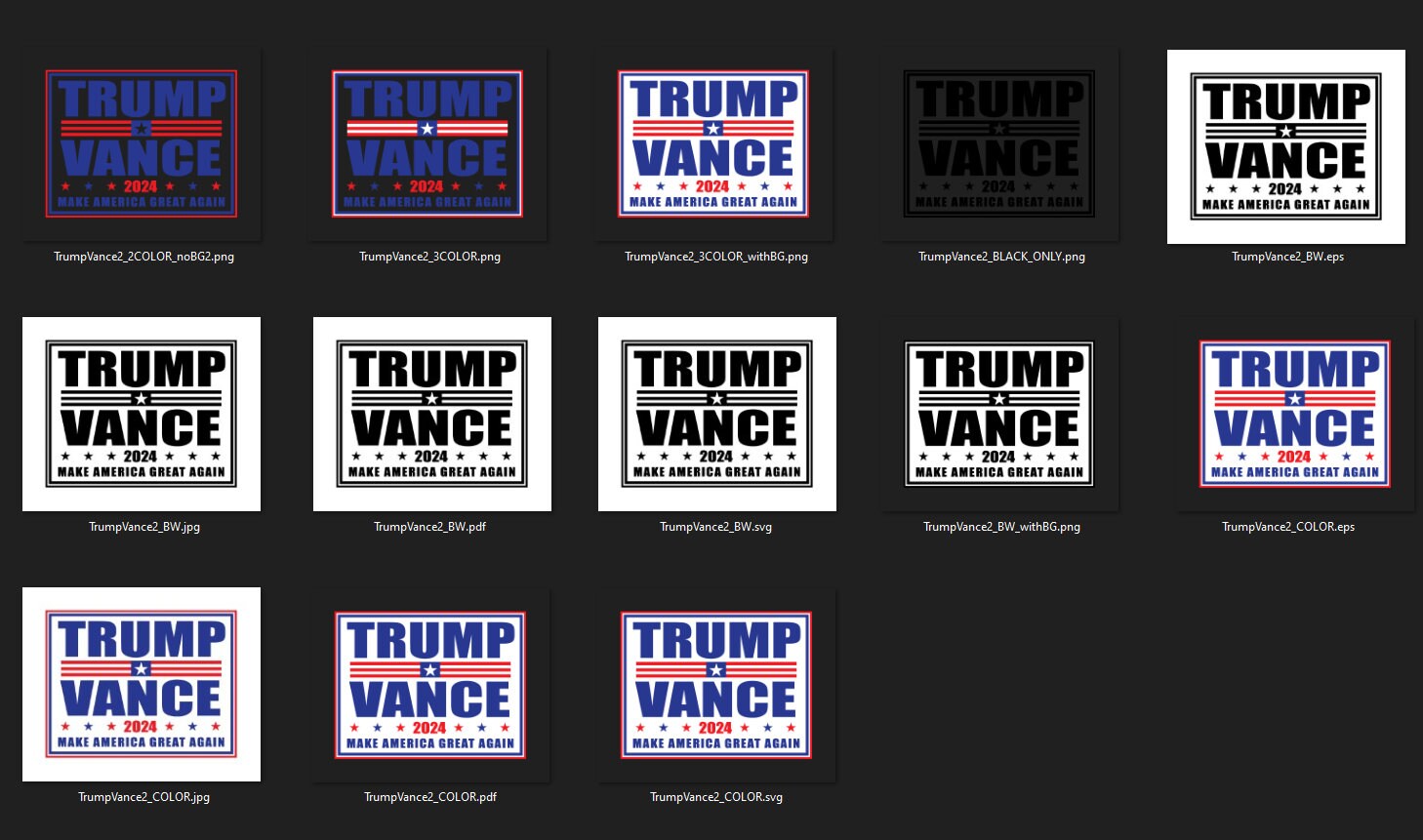 Trump Vance 2024 Vector Non-official Campaign Art Eps Pdf Svg Png Jpg ...