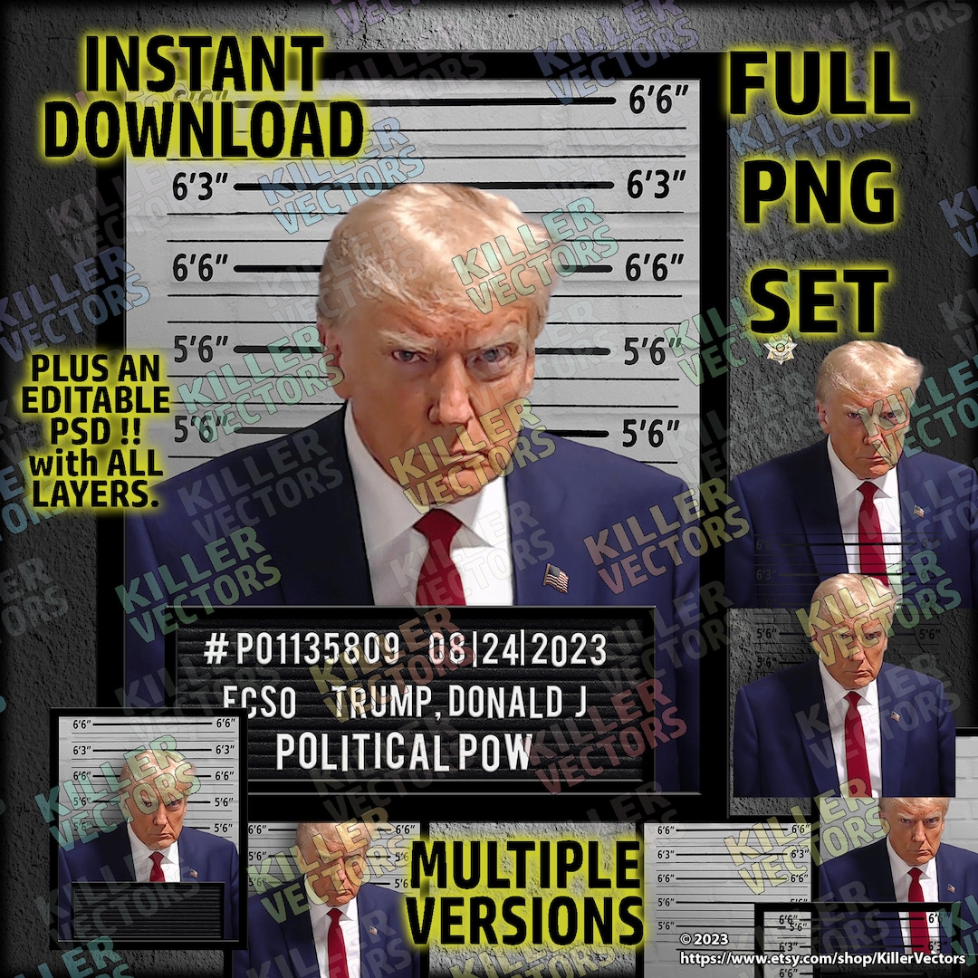 TRUMP MUGSHOT PNG Set .png - Totally Redrawn and Retouched - Various ...