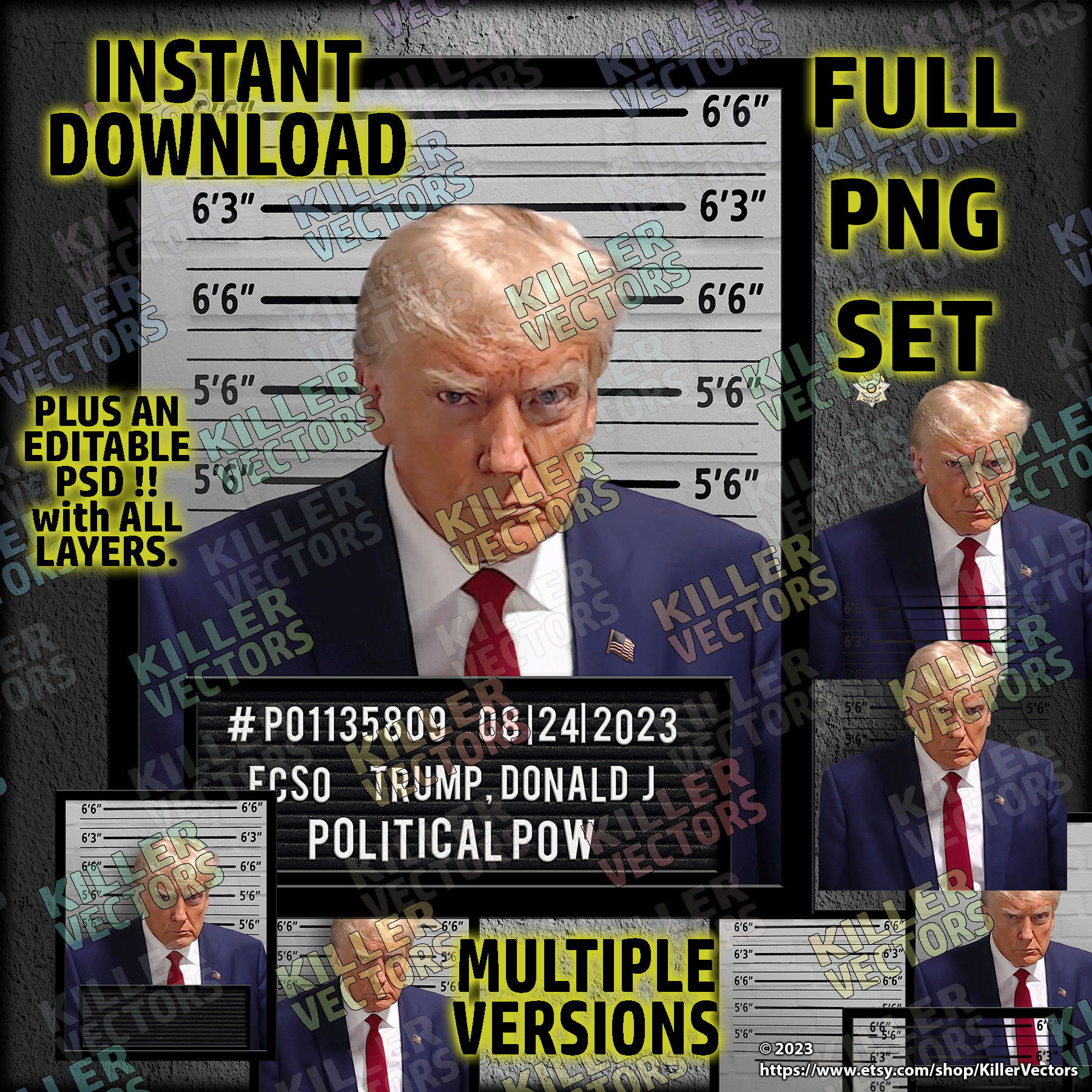 TRUMP MUGSHOT PNG Set .png - Totally Redrawn and Retouched - Various ...
