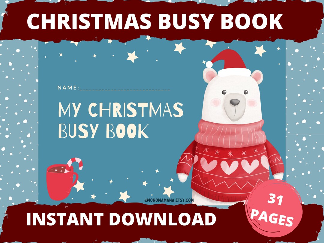 Christmas Busy Book Printable, Busy Book for Toddlers, Christmas Busy ...