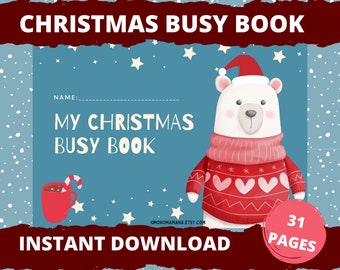 Christmas Busy Book Printable, Busy Binder for Toddlers, Christmas Busy ...