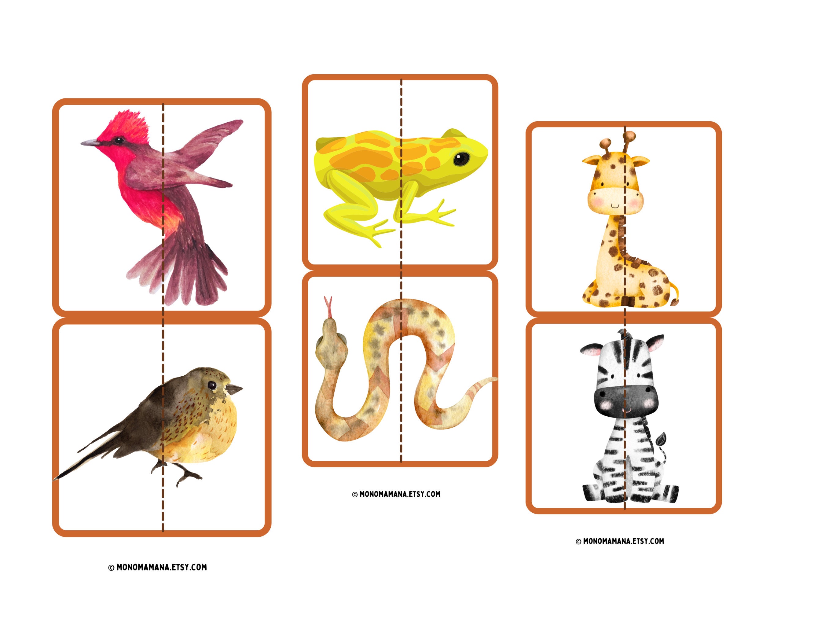 Animals Matching Game, Farm Animals Matching Game, Forest Animals ...